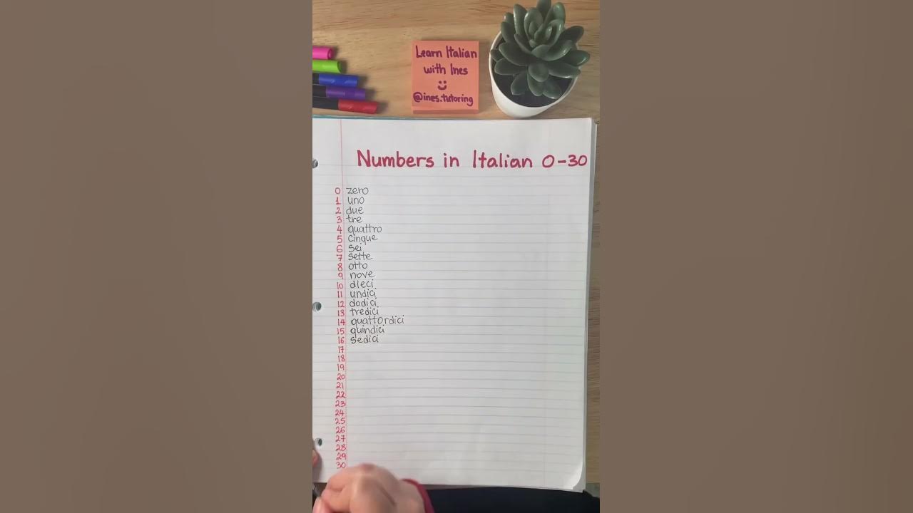Numbers in Italian 0-30 - YouTube