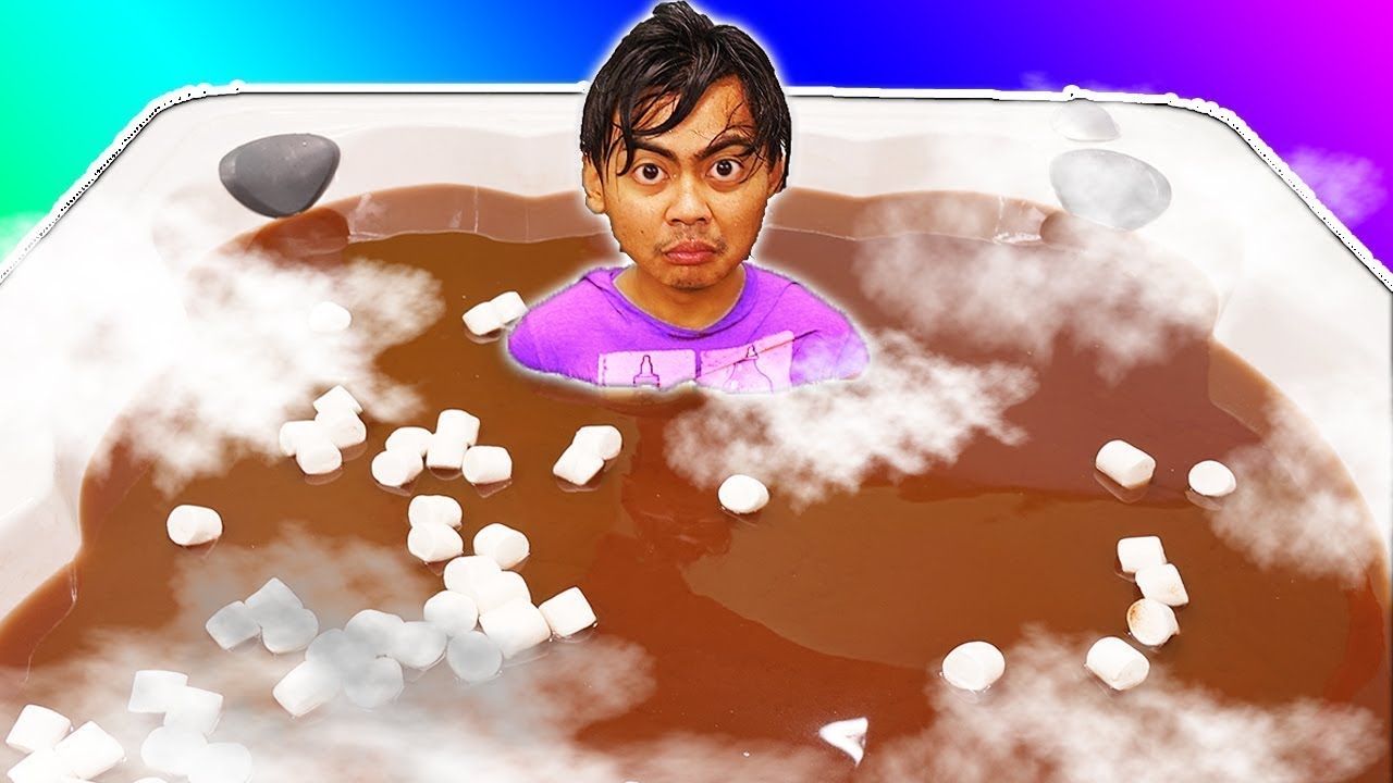 Hot Chocolate Hot Tub Bath Challenge! - YouTube