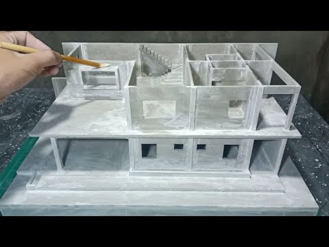 MAKING MODERN 3-STOREY MODEL HOUSE USING PLASTER OF PARIS| Part 3 ...