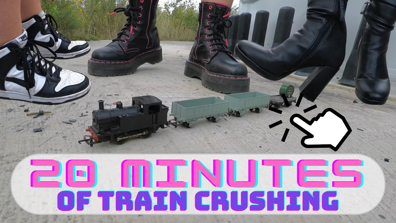Crushing model trains with my high heeled boots, Nike dunks and Dr ...