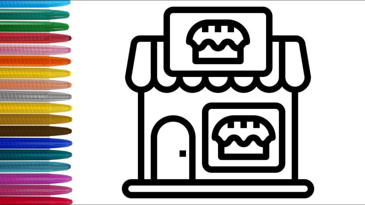 Menggambar dan Mewarnai Bakery Shop, Toko Roti 🍞 | Zizi Arts - YouTube