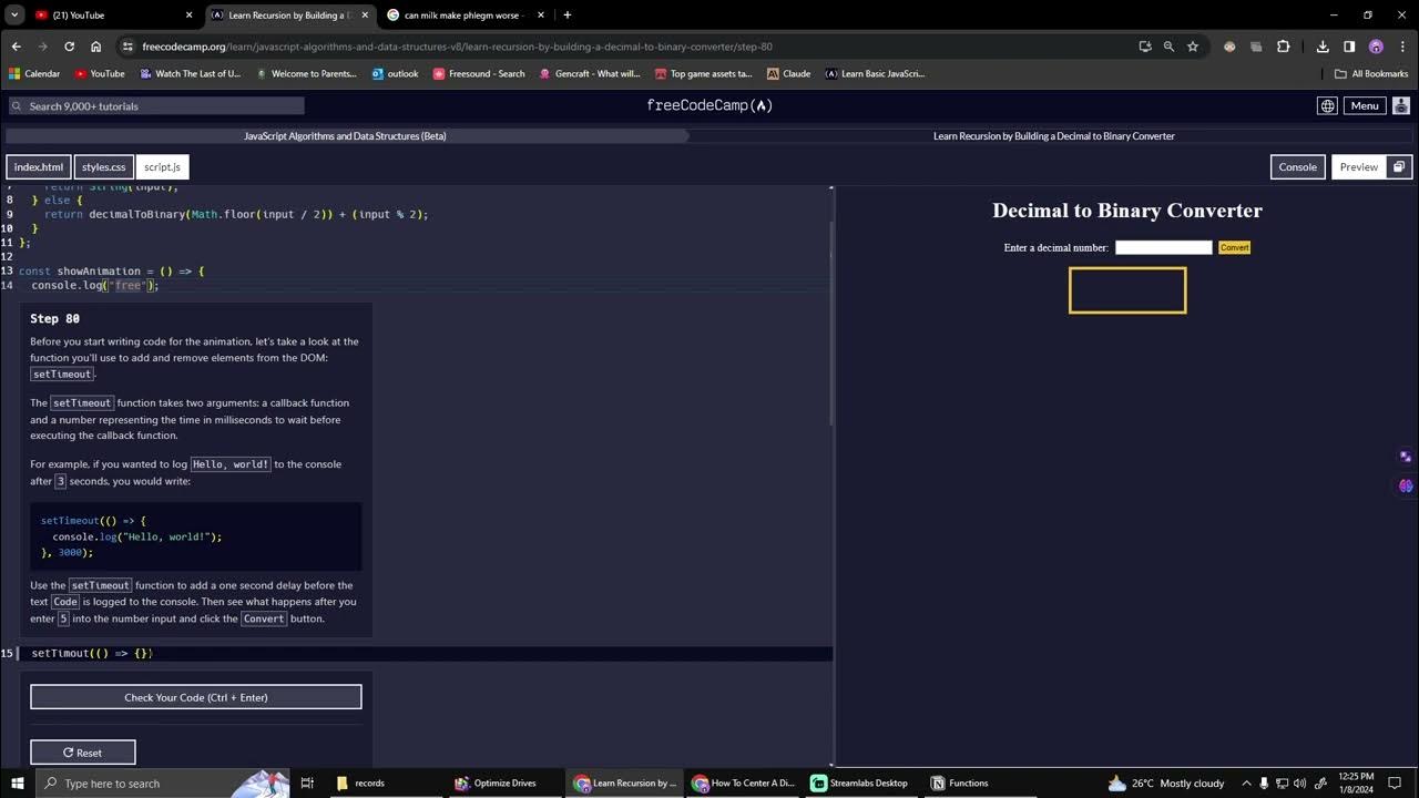 Building a Decimal to Binary Converter 80 - YouTube
