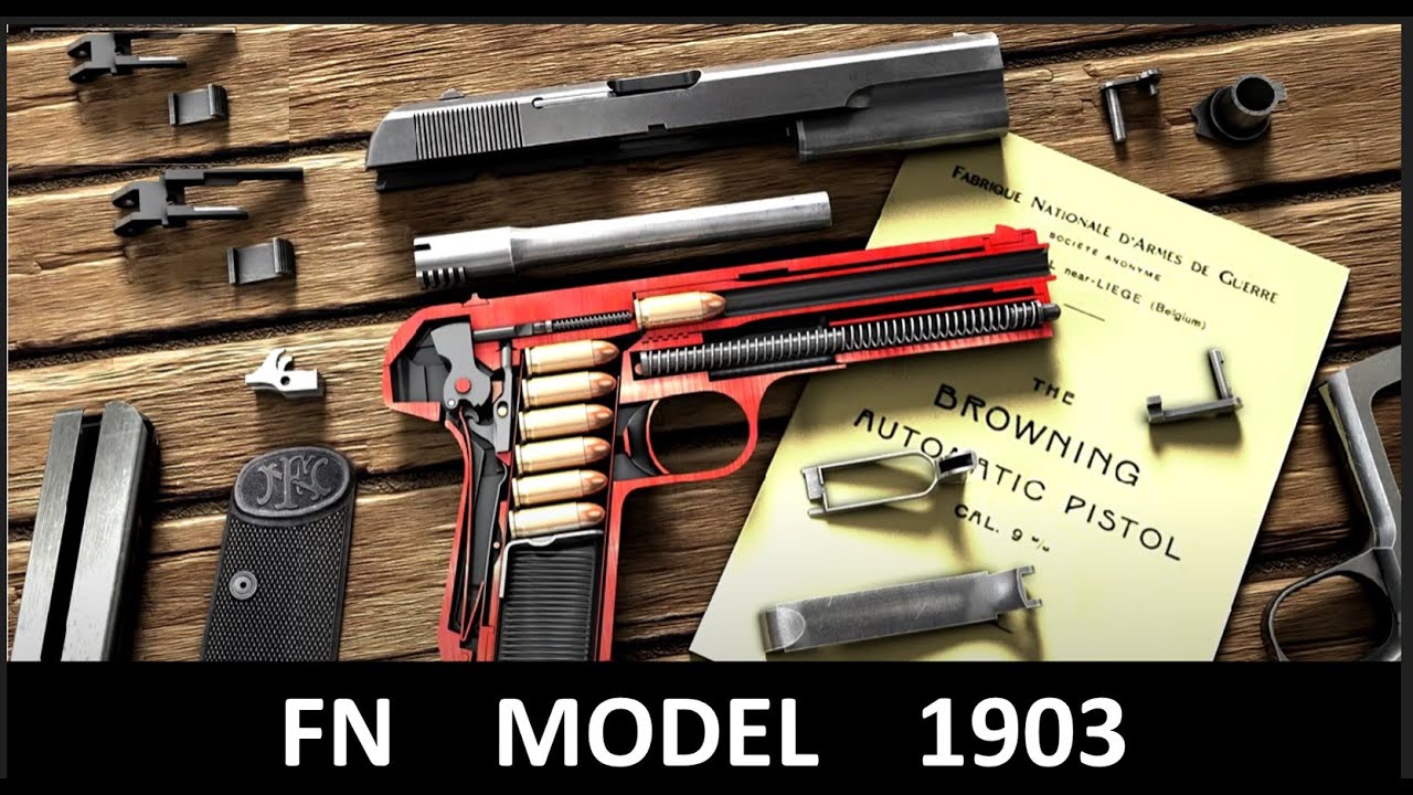 المسدس الاثري القديم أف-أن براونينغ موديل ١٩٠٢/١٩٠٣ FN browning 1902/03 ...