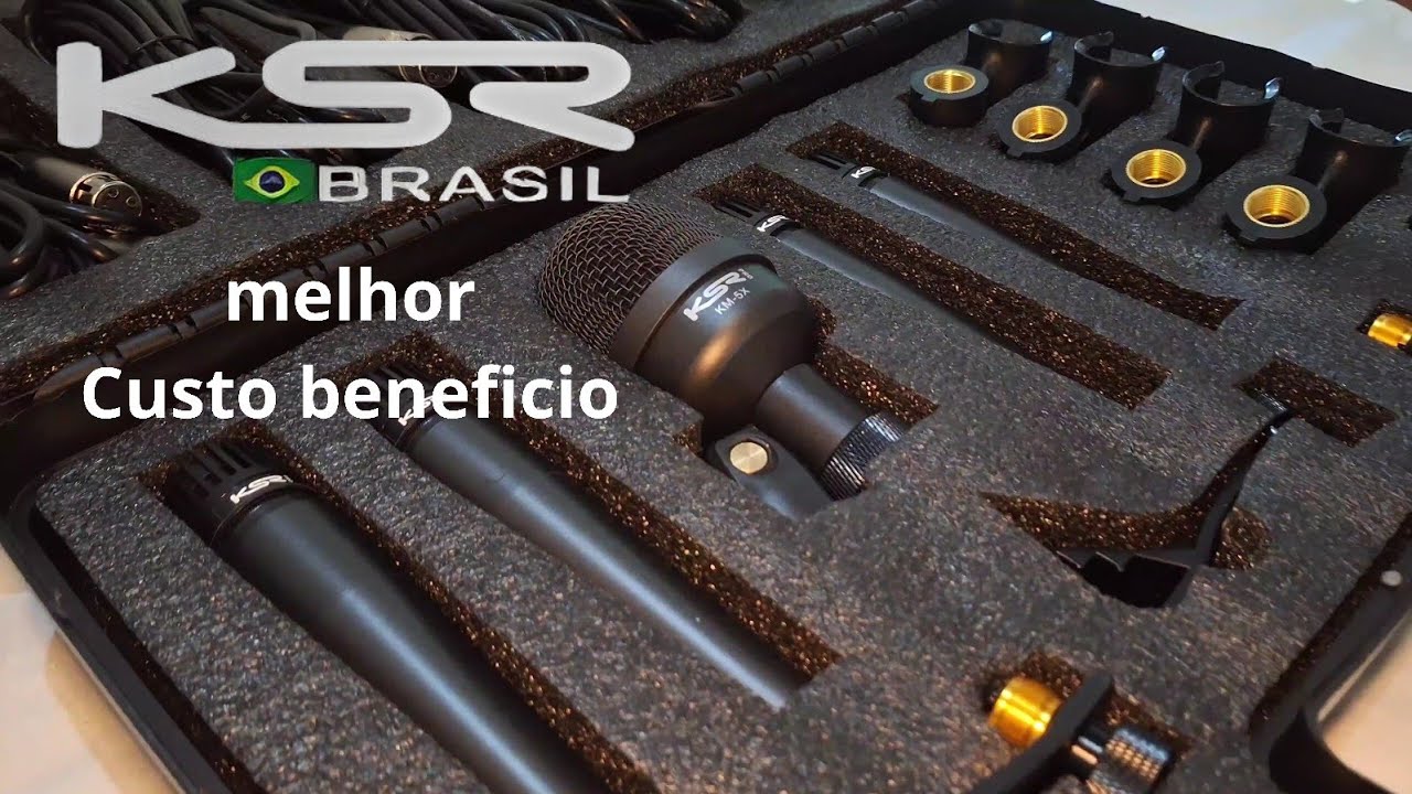 melhor kit de Microfones BOM e BARATO pra Bateria! ( ksr pro km 5x ...