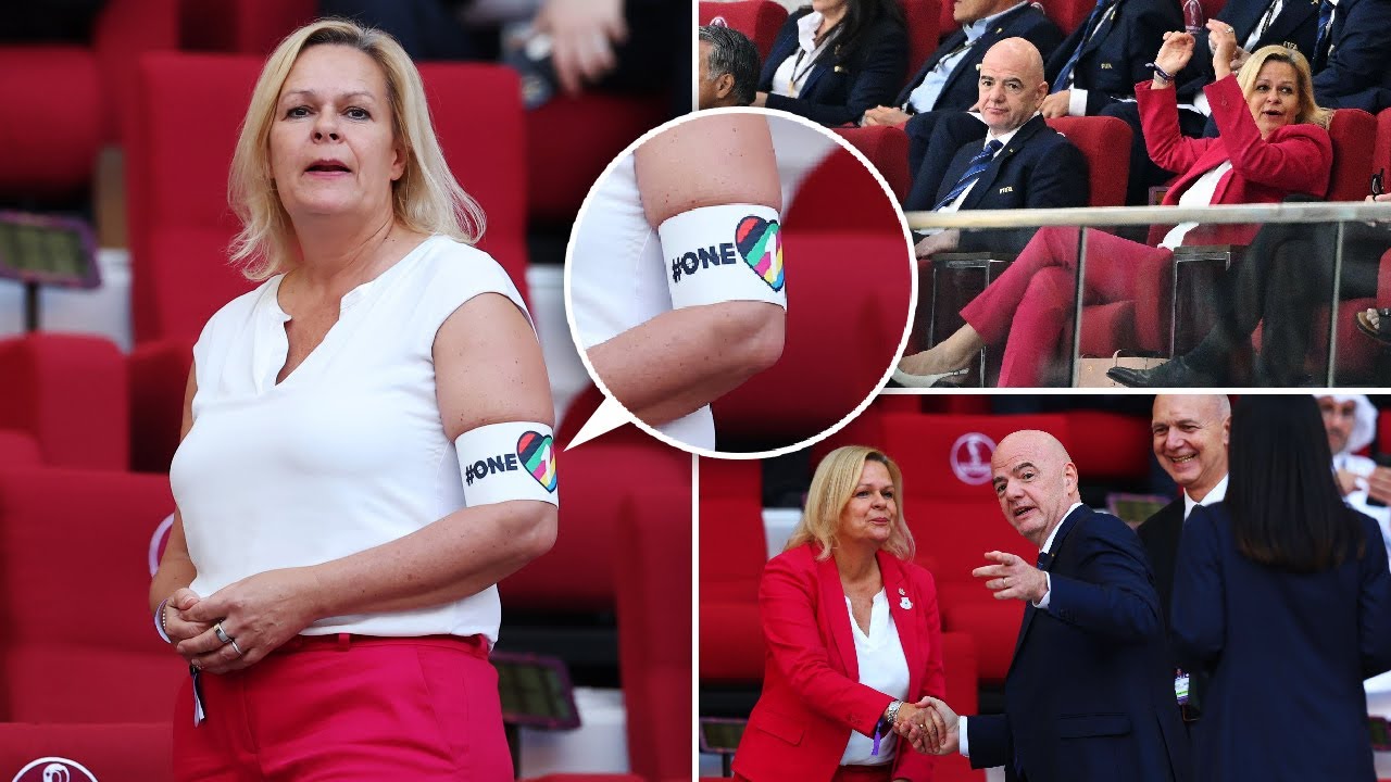 German politician Nancy Faeser sat next to FIFA president Gianni ...