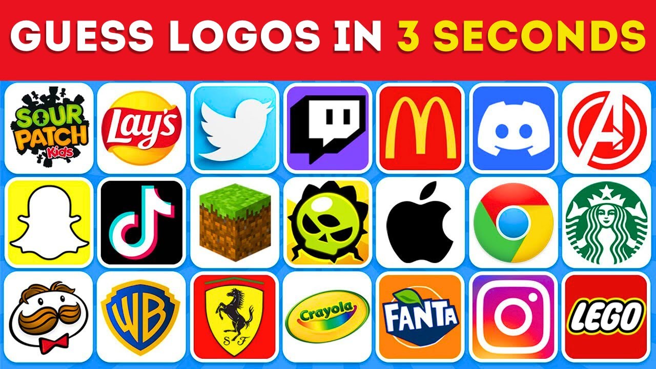 Guess the Logo in 3 Seconds 🥇🍏 Famous Logos - EASY, MEDIUM, IMPOSSIBLE ...