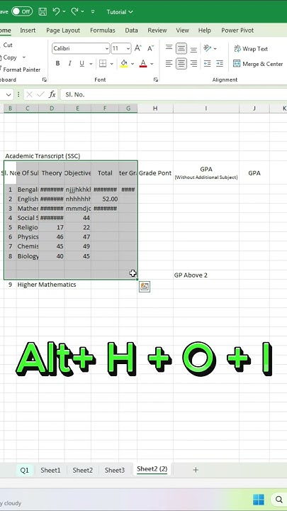 Excel Colum Adjustment Tricks #excel #exceltricks - YouTube