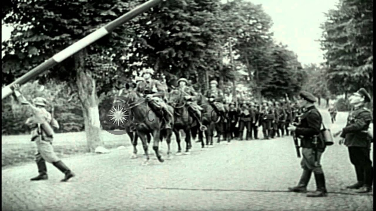 German tanks, troops and cavalry advance for the Invasion of Poland in ...