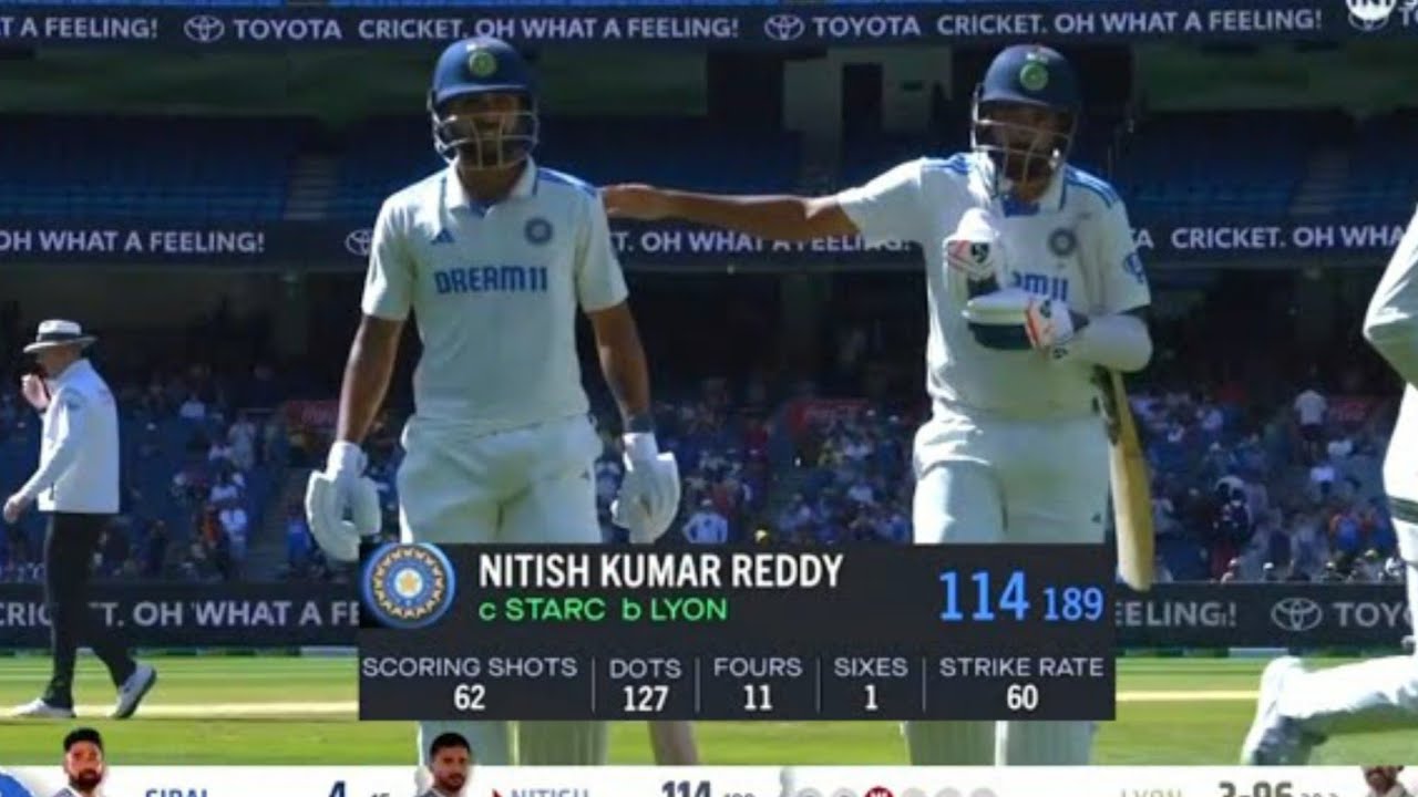 Nitish Kumar Reddy 114 runs vs Aus, Nitish Kumar Reddy wicket for 114 ...
