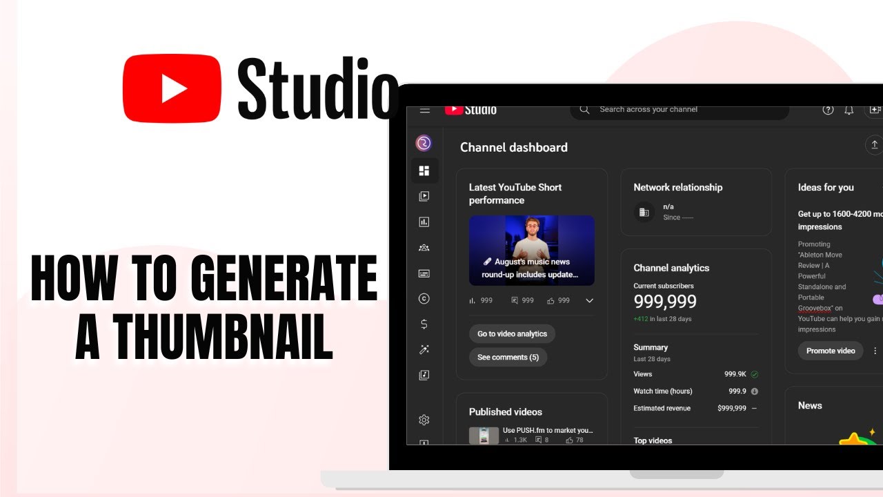 HOW TO GENERATE A THUMBNAIL ON YOUTUBE STUDIO - YouTube