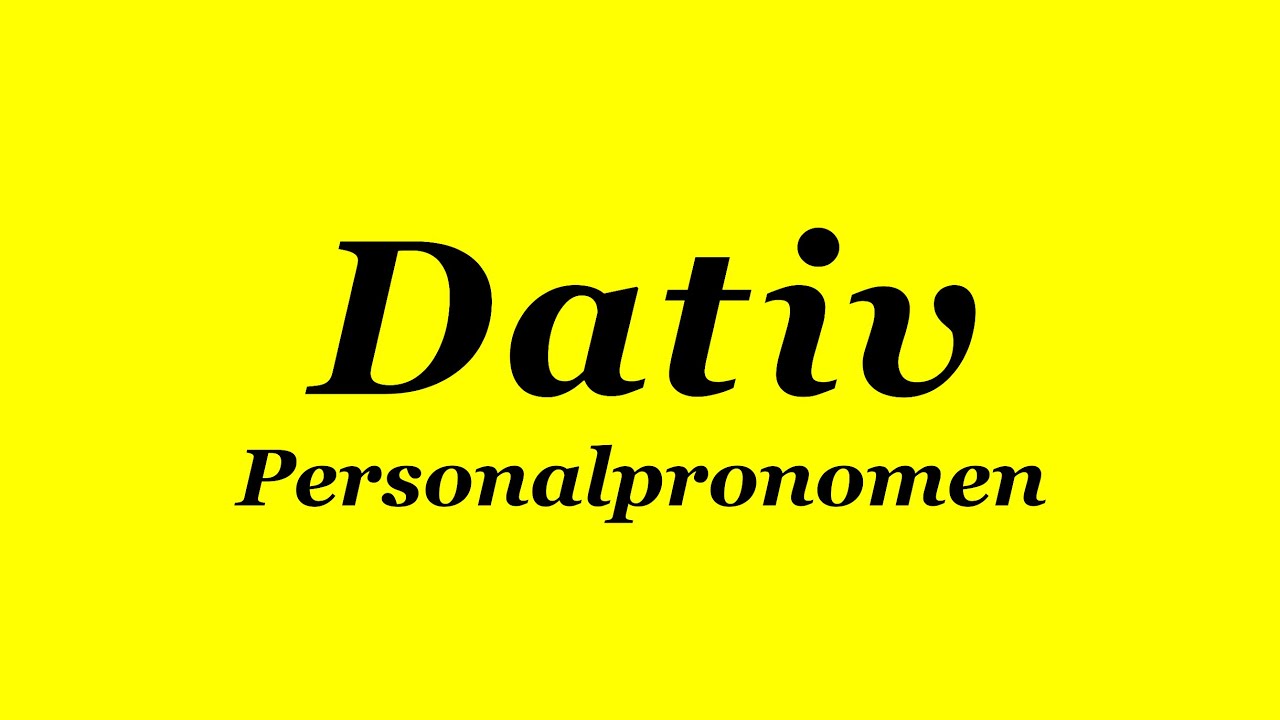 08 | FREE GERMAN LESSON: Der Dativ Part 2 (Personalpronomen) - YouTube
