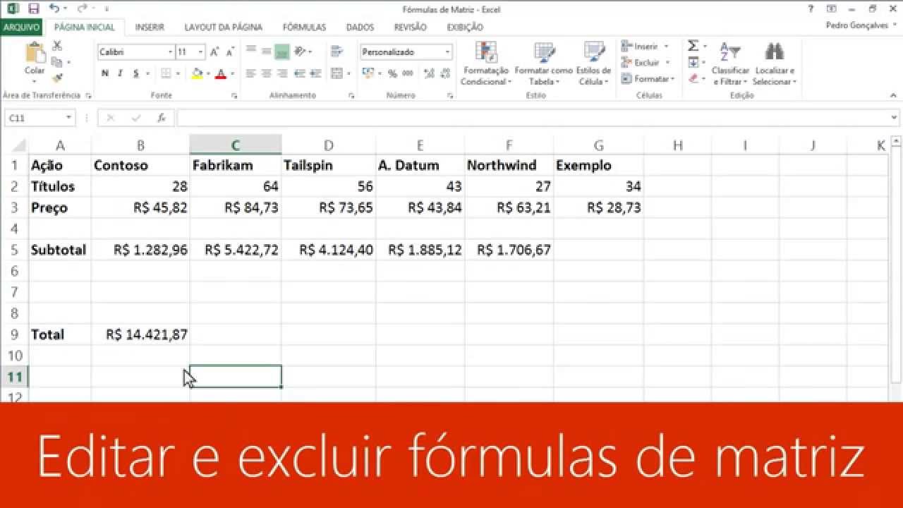 Curso de Excel 2013 - Módulo 6 - 05/08 Editar e Excluir Fórmulas de ...