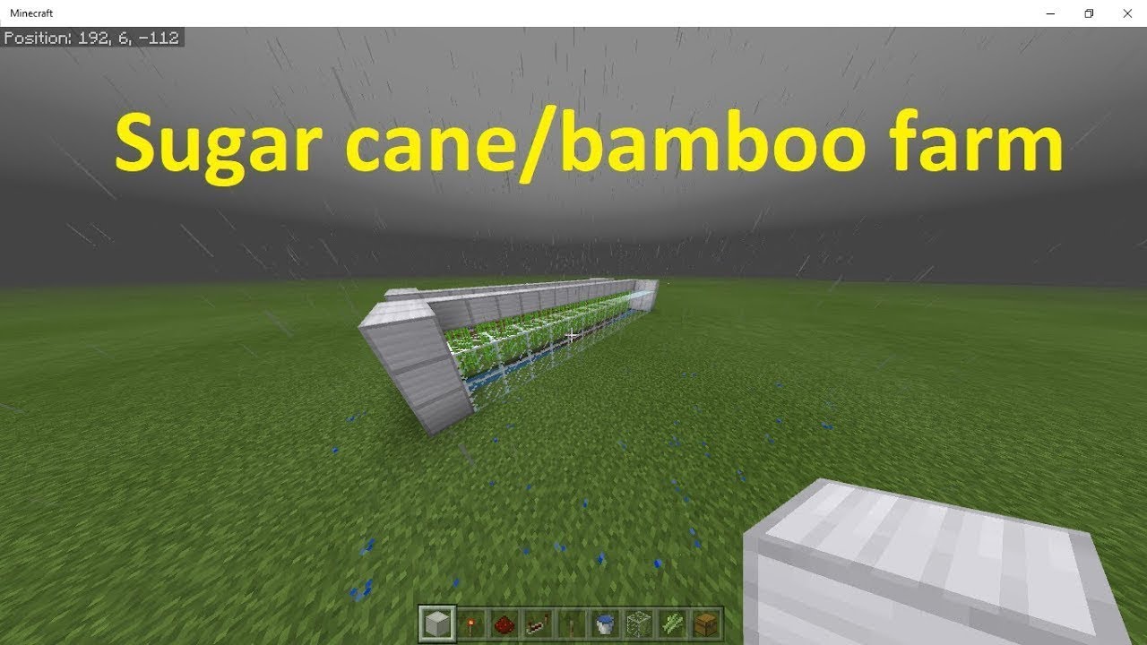 Minecraft Sugar cane Bamboo farm Without observers - YouTube