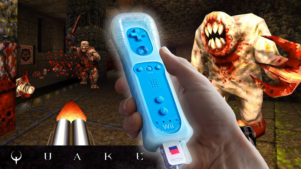 We use Wiimote to play - QUAKE - YouTube