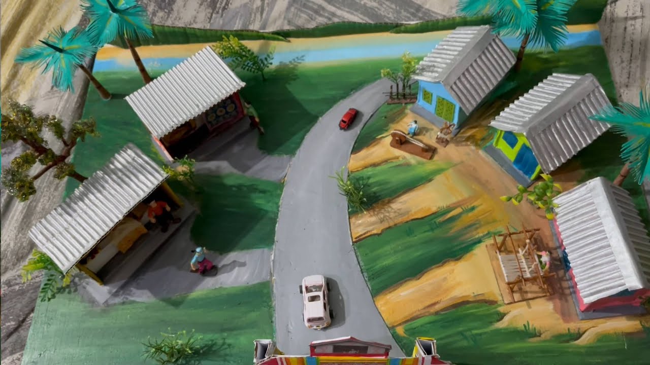 A village model from waste materials - YouTube