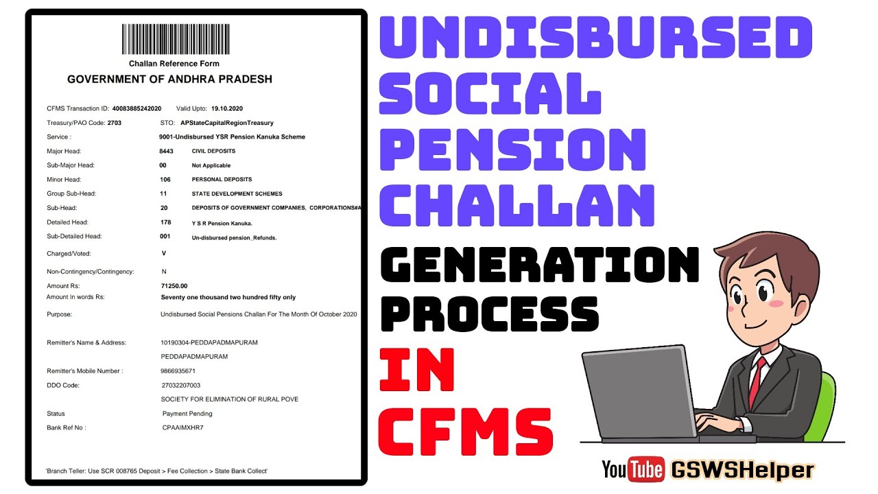 Ysr Pension Kanuka Undisbursed Amount Challan Generation Process ...