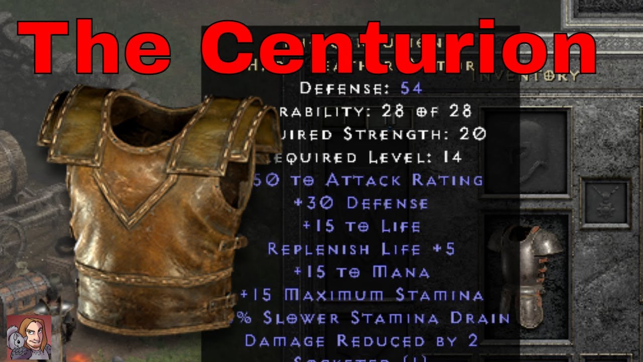 D2R Unique Items - The Centurion (Hard Leather Armor) - YouTube
