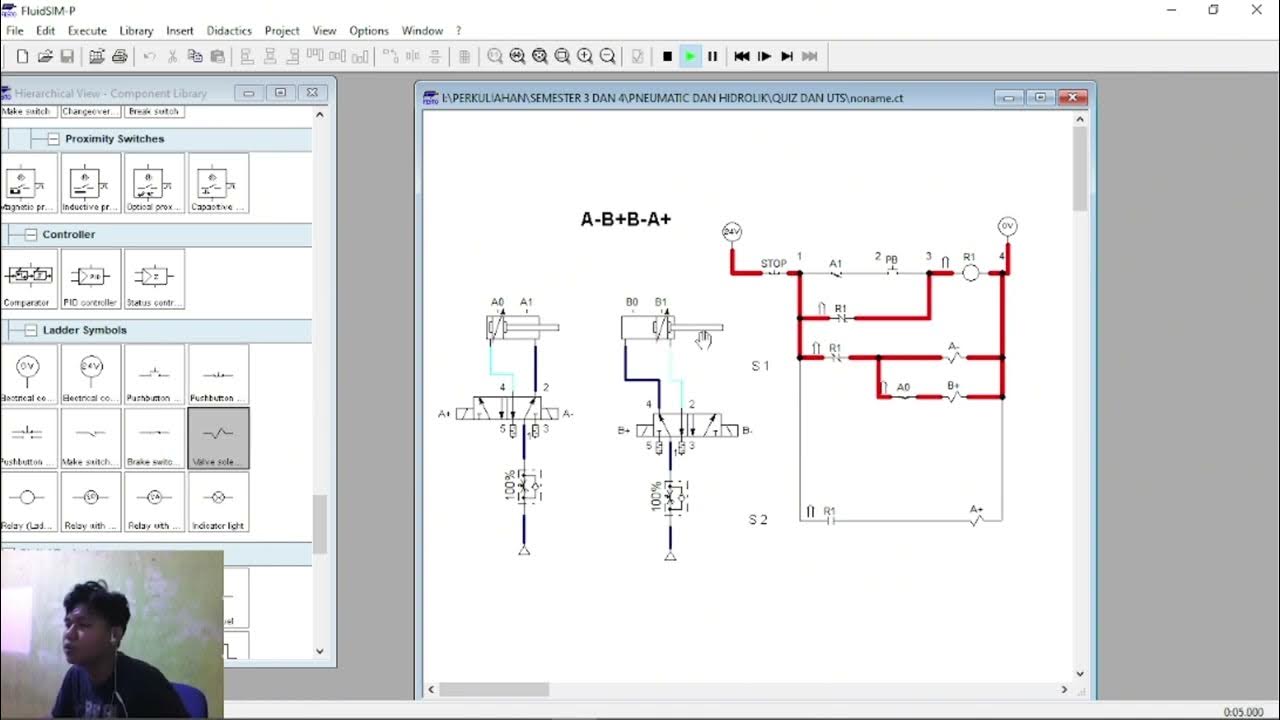Simulasi PLC Pneumatic Dengan Signal Conflict ( A-B+B-A+) 1 - YouTube