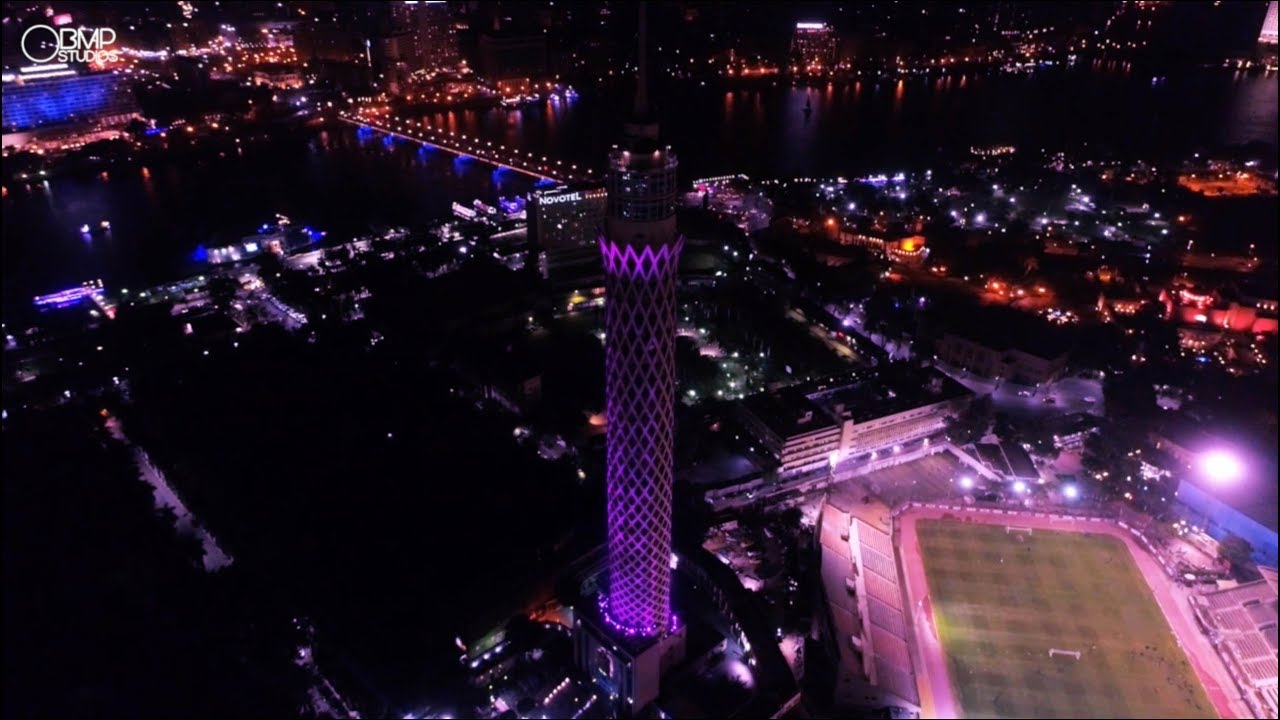 Cairo Tower from ABOVE at night - Drone Video - YouTube