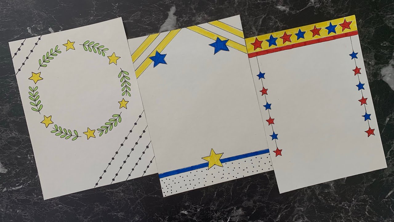 3 Beautiful Border Designs/Project Work Designs/Title Page/Book/Project ...