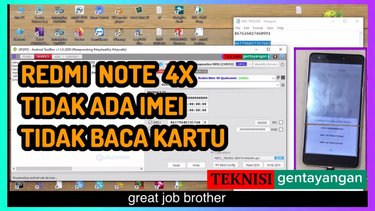 WRITE IMEI XIAOMI REDMI NOTE 4X || MIDO BY UFI BOX - YouTube