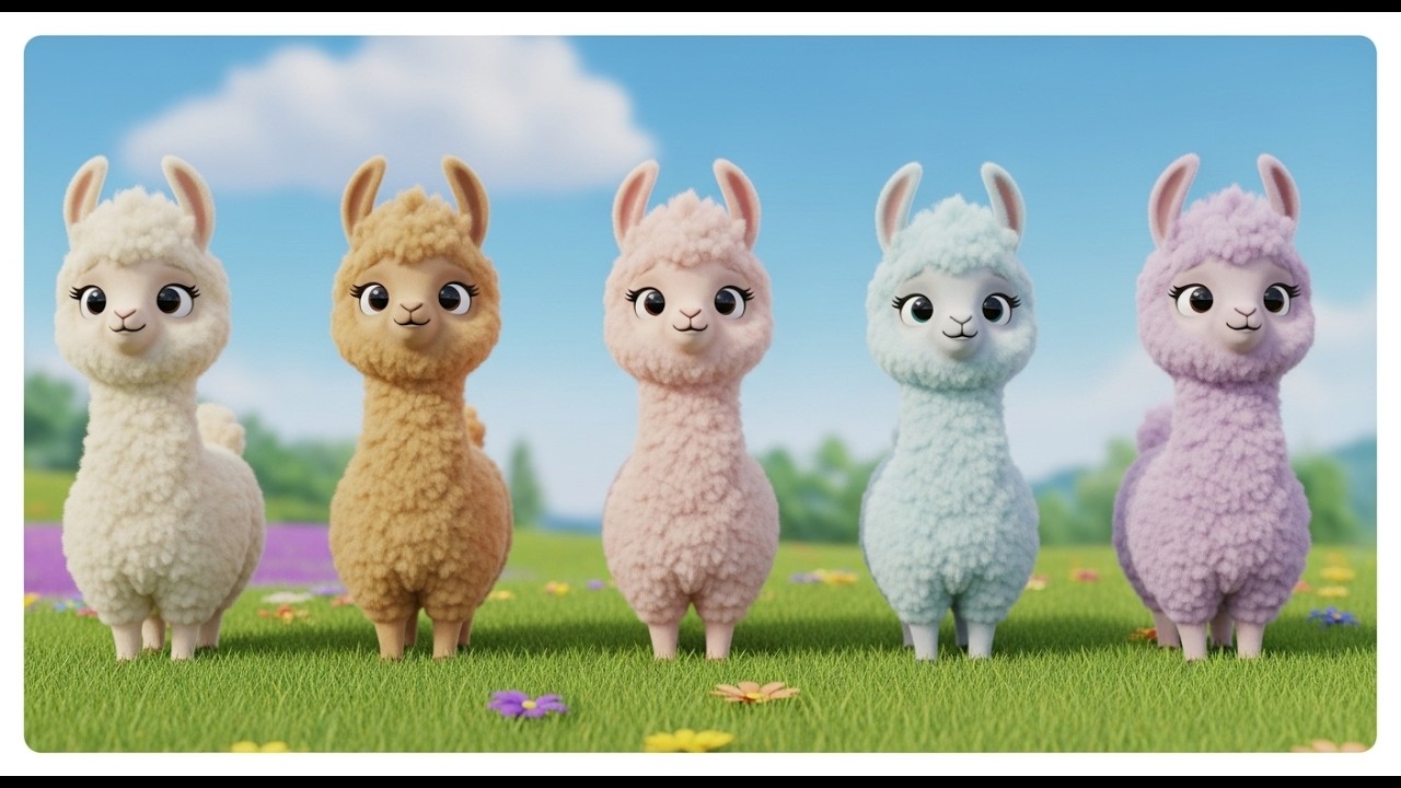 Five Little Llamas Hum Hum Hum 🦙 | Nursery Rhymes for Kids & Baby Songs ...