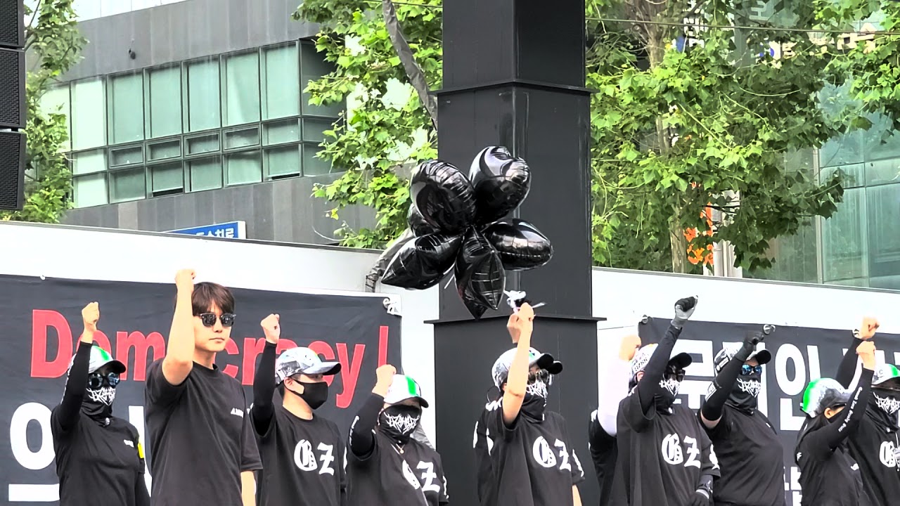 한류문화, 블랙시위.현장.서초역,교대역사이,서초대로,Black Demonstration, Seocho Station ...