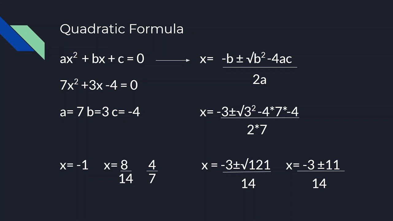 The quadratic formula Google Slides - YouTube