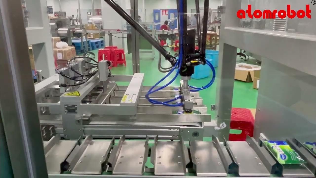 Delta robot for pharmaceutical cartoning automation. - YouTube
