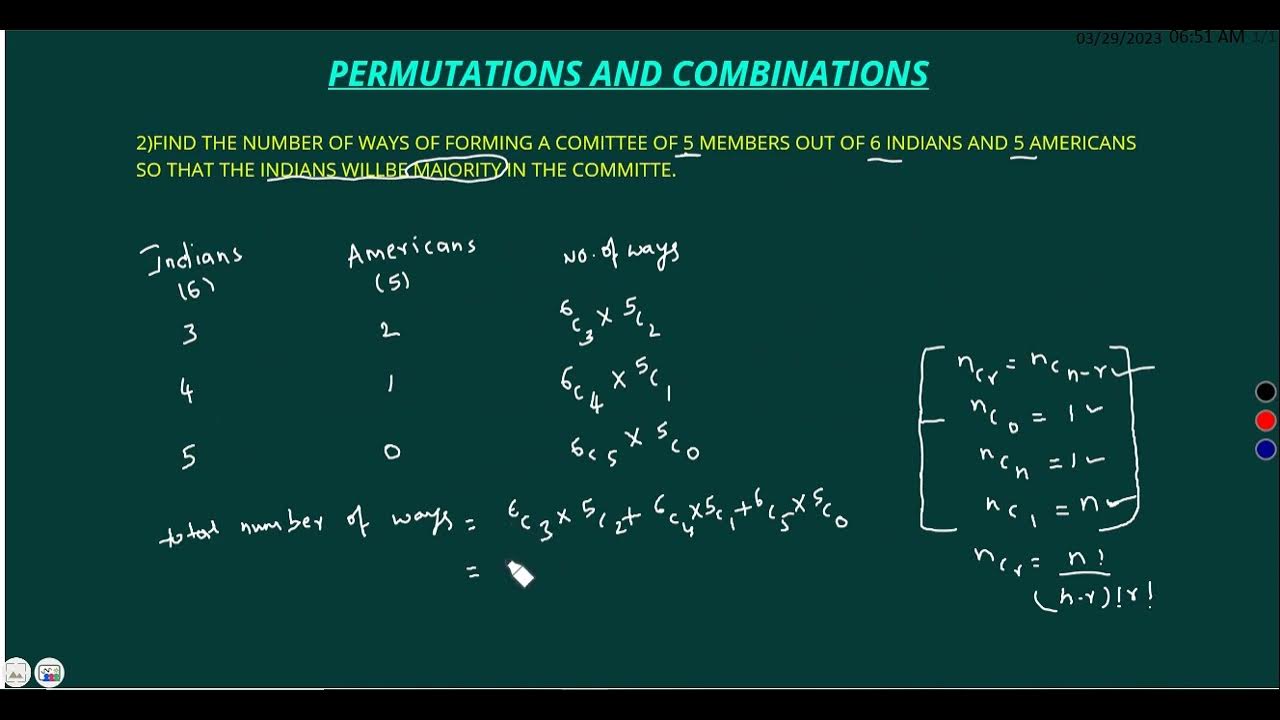 PERMUTATIONS AND COMBINATIONS SELECTION PROBLEMS 4 MARKS IMPORTANT PART 2 - YouTube