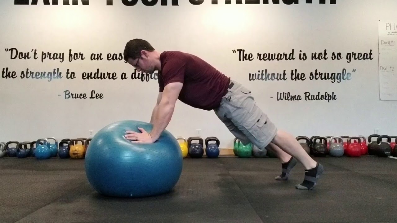 Stability Ball High Plank - YouTube