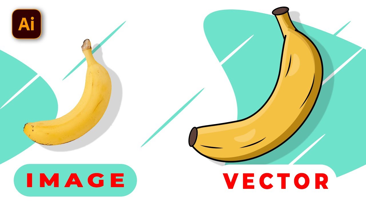 How To Convert Image into Vector | Drawing Banana | Adobe Illustrator ...