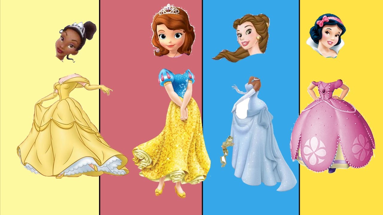 DISNEY PRINCESS WRONG HEADS CARTOON FOR KIDS finger family nursery ...