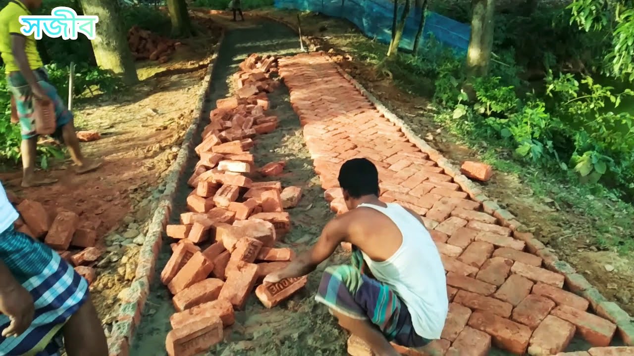 সিভিল ওয়ার্ক ইটের সোলিং SBFS (Single layer brick flat soling) BFS ...