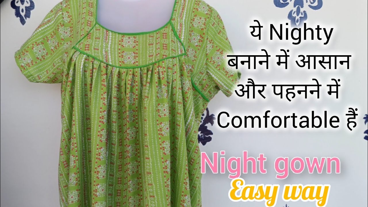 Nighty cutting and stitiching / Maxi cutting and stitching / Night gown ...