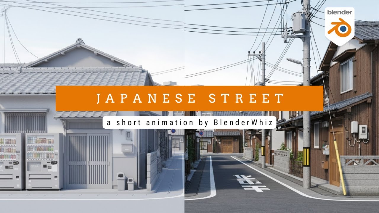 This 8s Japanese Street Animation Feels Unreal 🌸 | Blender Shorts - YouTube