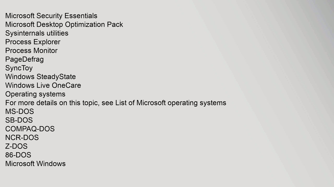 List of Microsoft software - YouTube