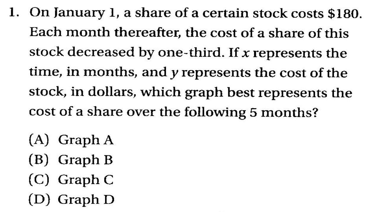SAT Prep Advanced Math 5-1Linear & Exponential Functions Q1 - YouTube
