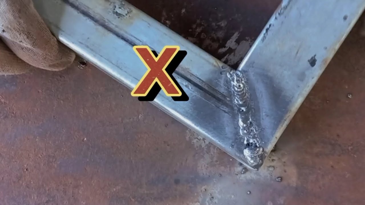weld a 90 degree angle to a thin square tube - YouTube