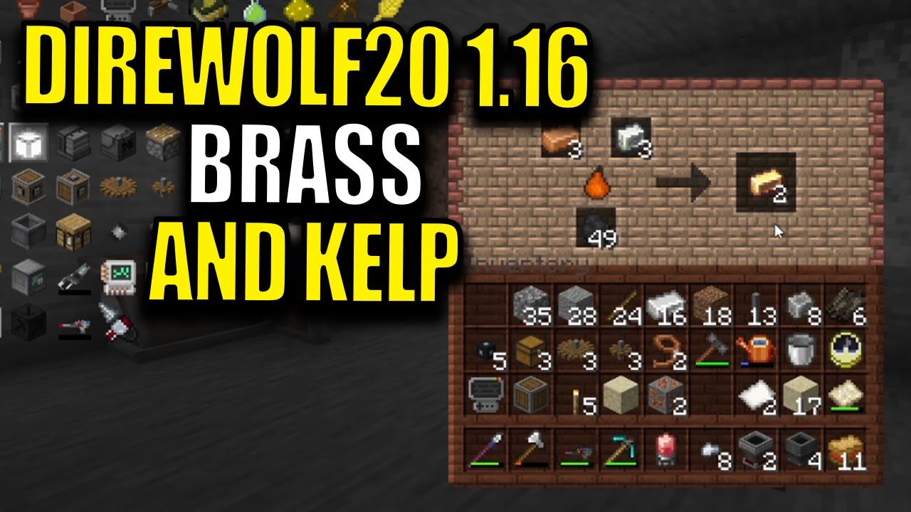Minecraft Direwolf20 Modpack 1.16 Ep 13 - Brass and Kelp - YouTube