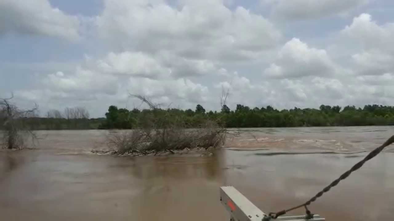 Red River Flood water at Lock and Dam 1, Louisiana. Swift water. June ...