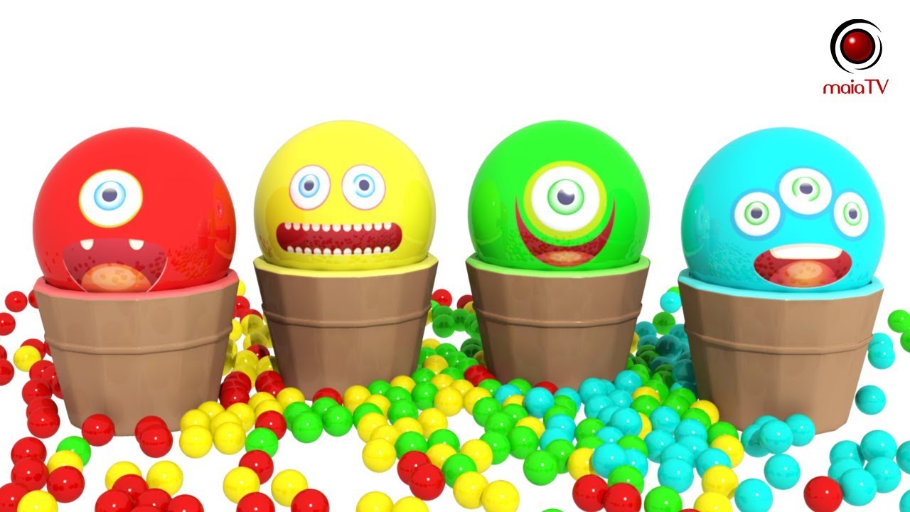 Learn Colors With Monsters Colorful Balls For Kids Children | MaiaTV ...