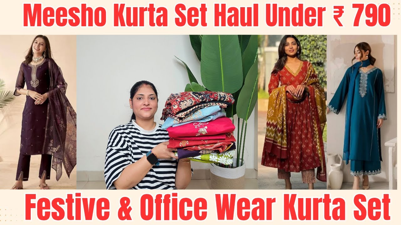 Meesho New Kurta Set Haul Under ₹ 790 | Party & Officewear Haul | Silk ...