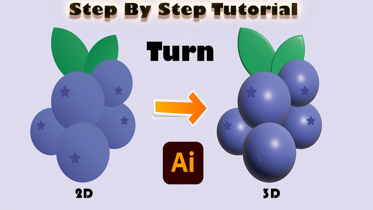 Step By Step 2D & 3D Tutorial|Blueberries Illustration|Adobe ...