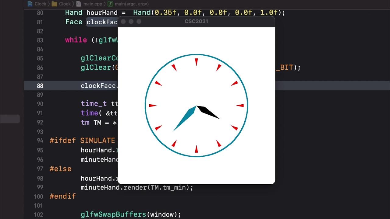 OpenGL analog Clock - YouTube