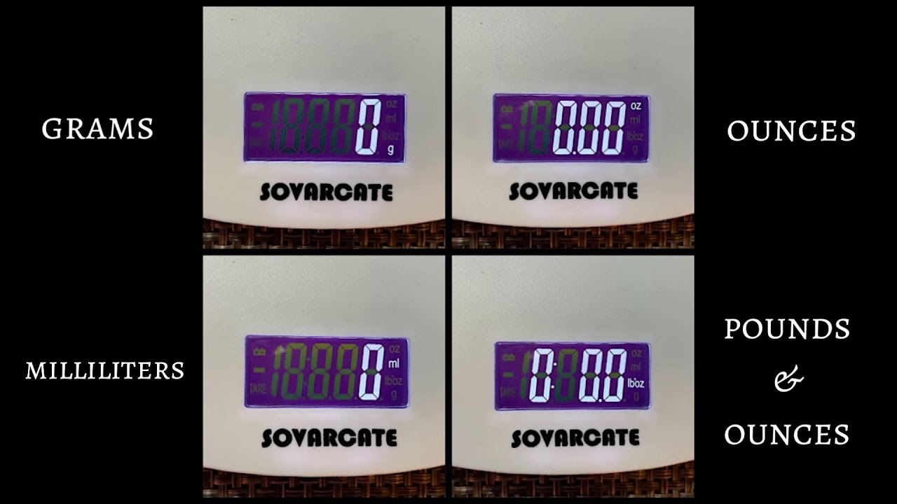 SOVARCATE Electronic Kitchen Scale with Backlit LCD Display, Converts ...