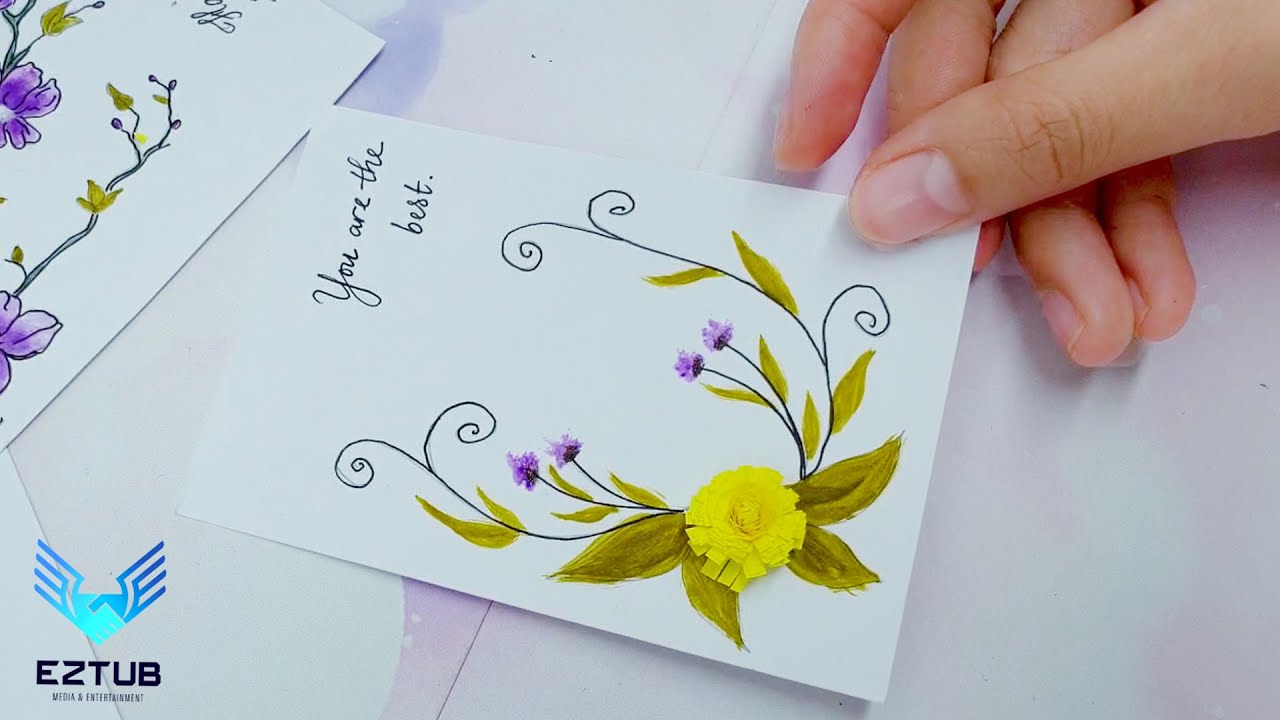 VCLF09 / Production Process Decorative Golden Marigold Flower Card ...