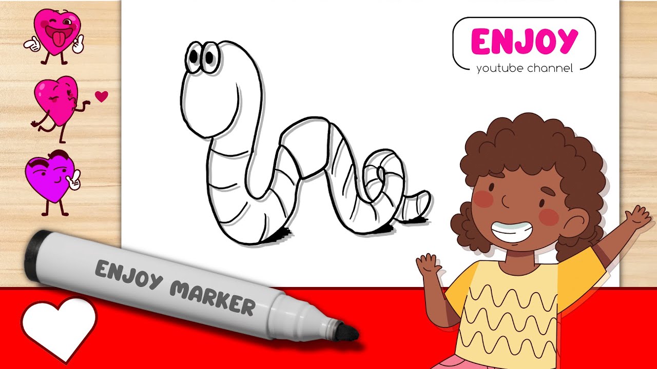 How to Draw a EARTHWORM | Drawing for Kids - YouTube
