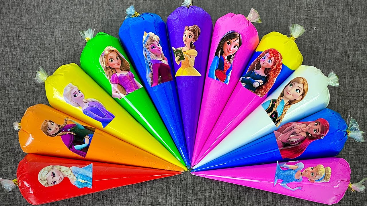 Disney Princesses Slime Surprise | Satisfying Clear Slime ASMR with ...