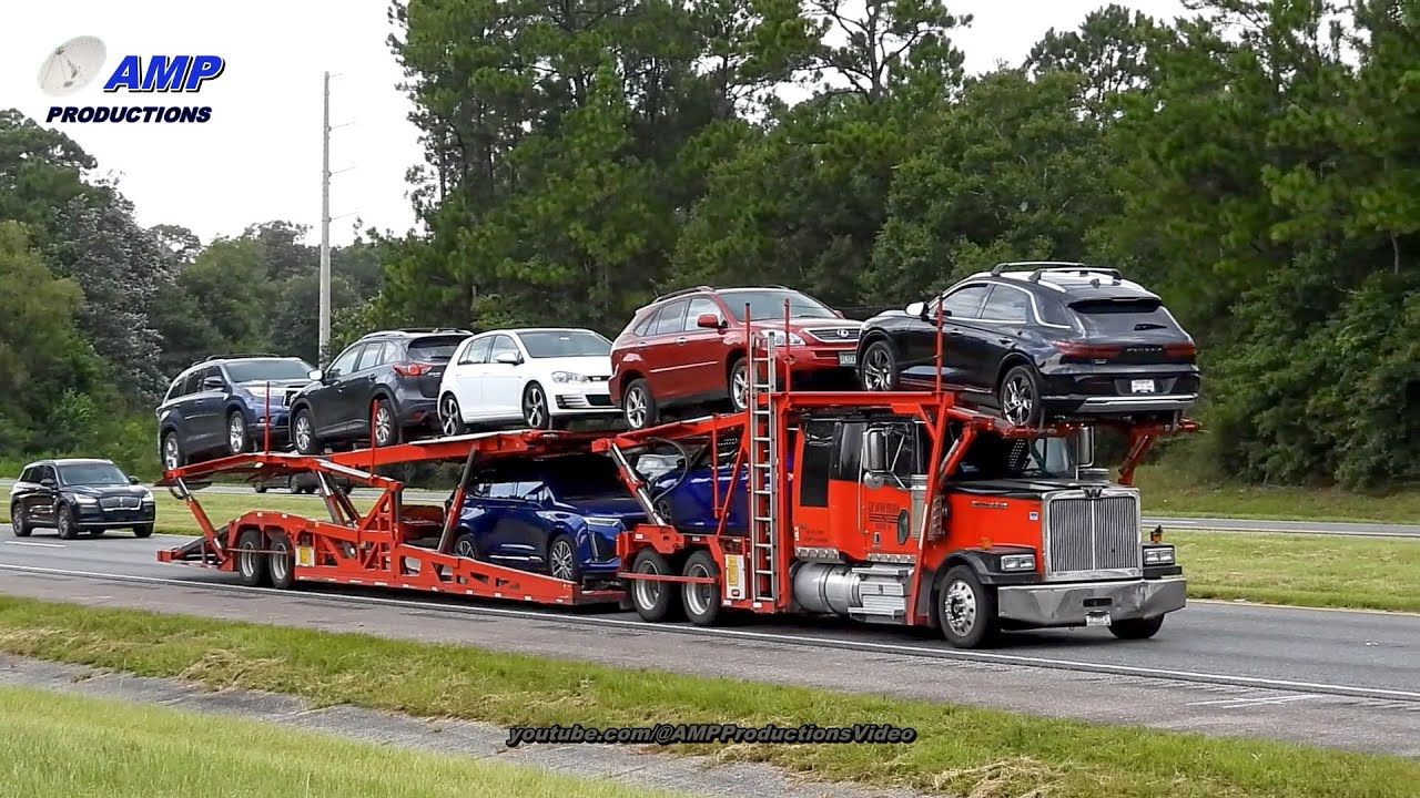 Red Western Star Car Carrier | Truckspotting 80624 - YouTube